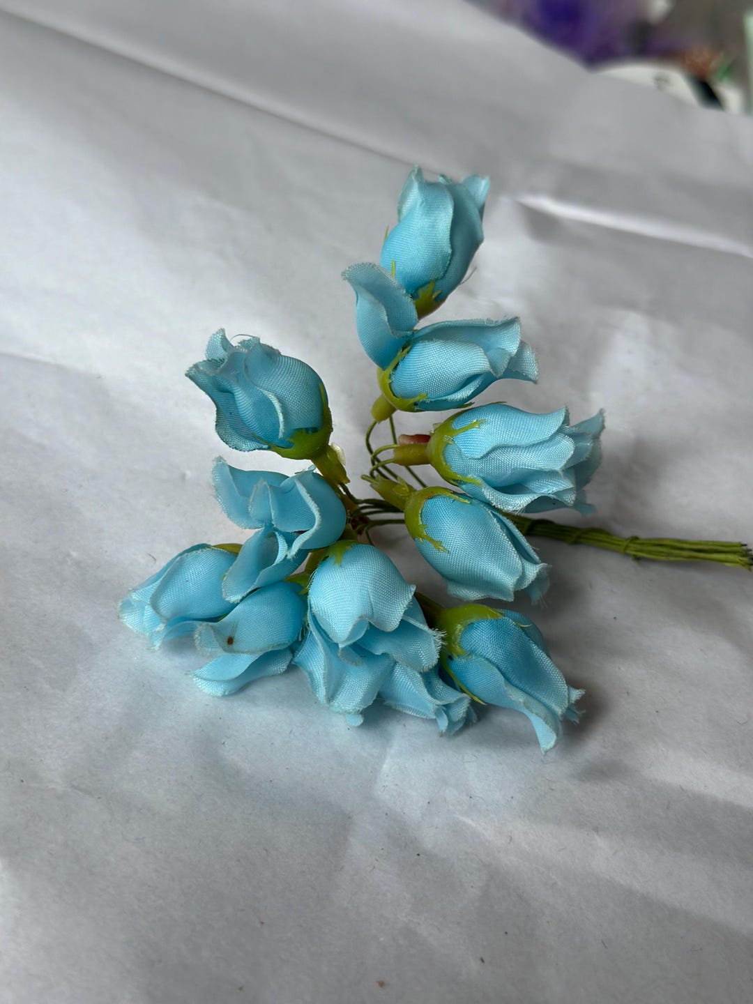 VINTAGE Millinery Flower Blue Mini Roses - Etsy