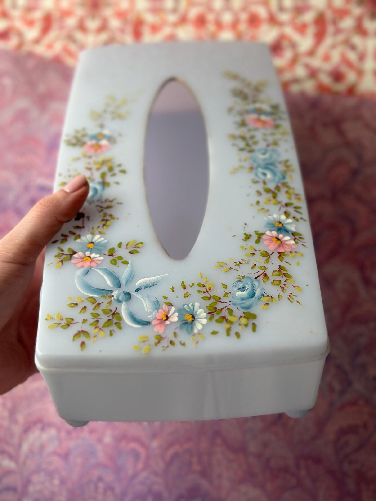 Vintage Mitchell Gould Plastic Tissue Cover Box - Pastel Shabby Chic ...
