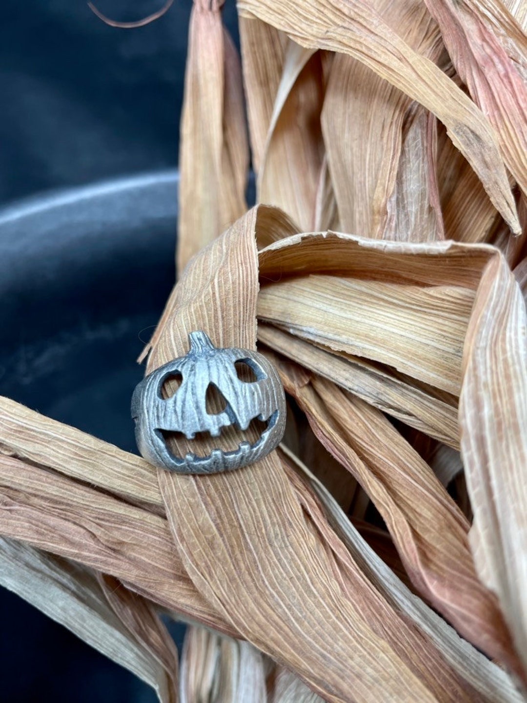 Halloween Pumpkin Ring Silver Halloween Ring Jack O Lantern Ring Horror ...