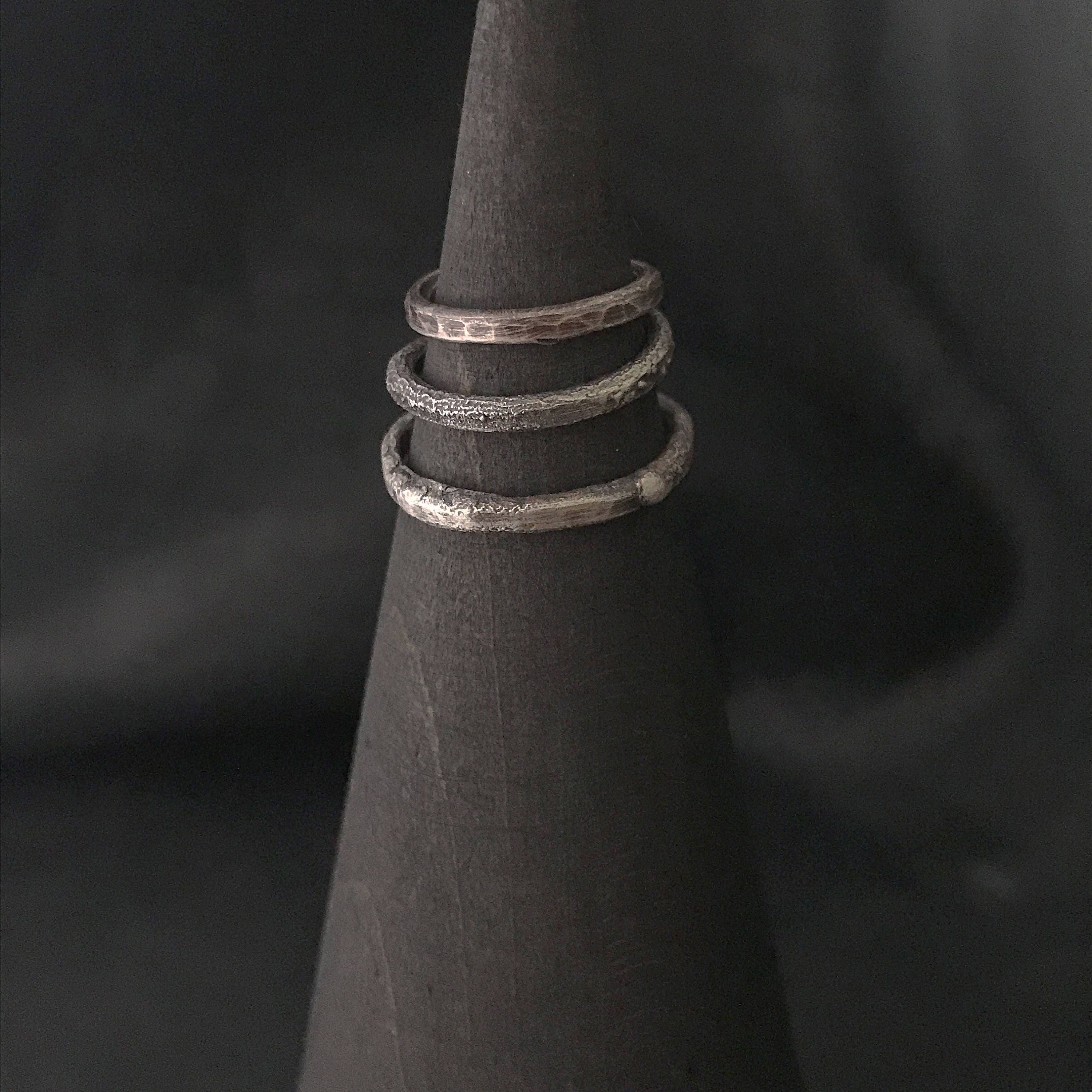 Textured midi rings Knuckle minimalist ring Stacking rings | Etsy