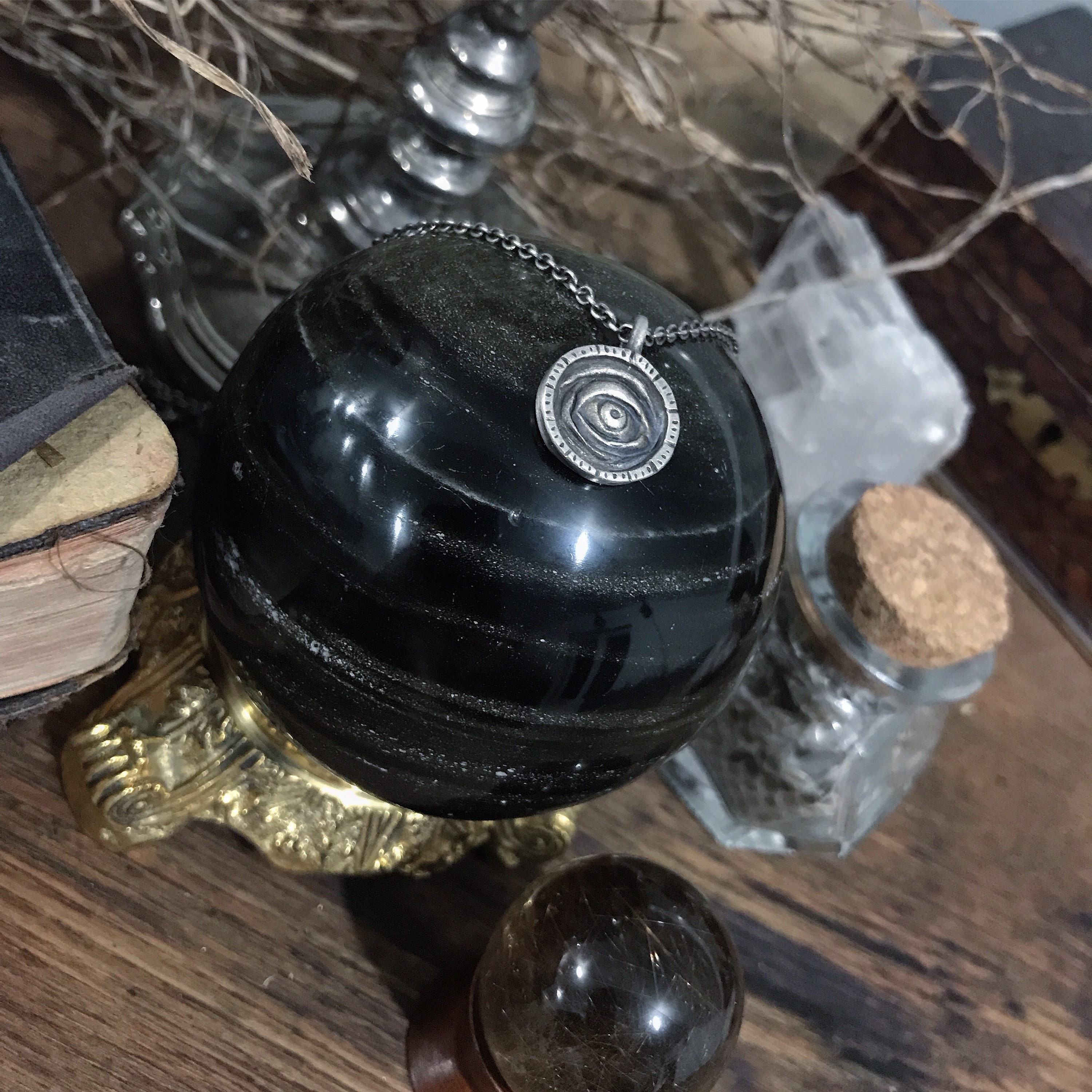 Eye Silver Pendant Third Eye Charm Silver Evil Eye Goth - Etsy