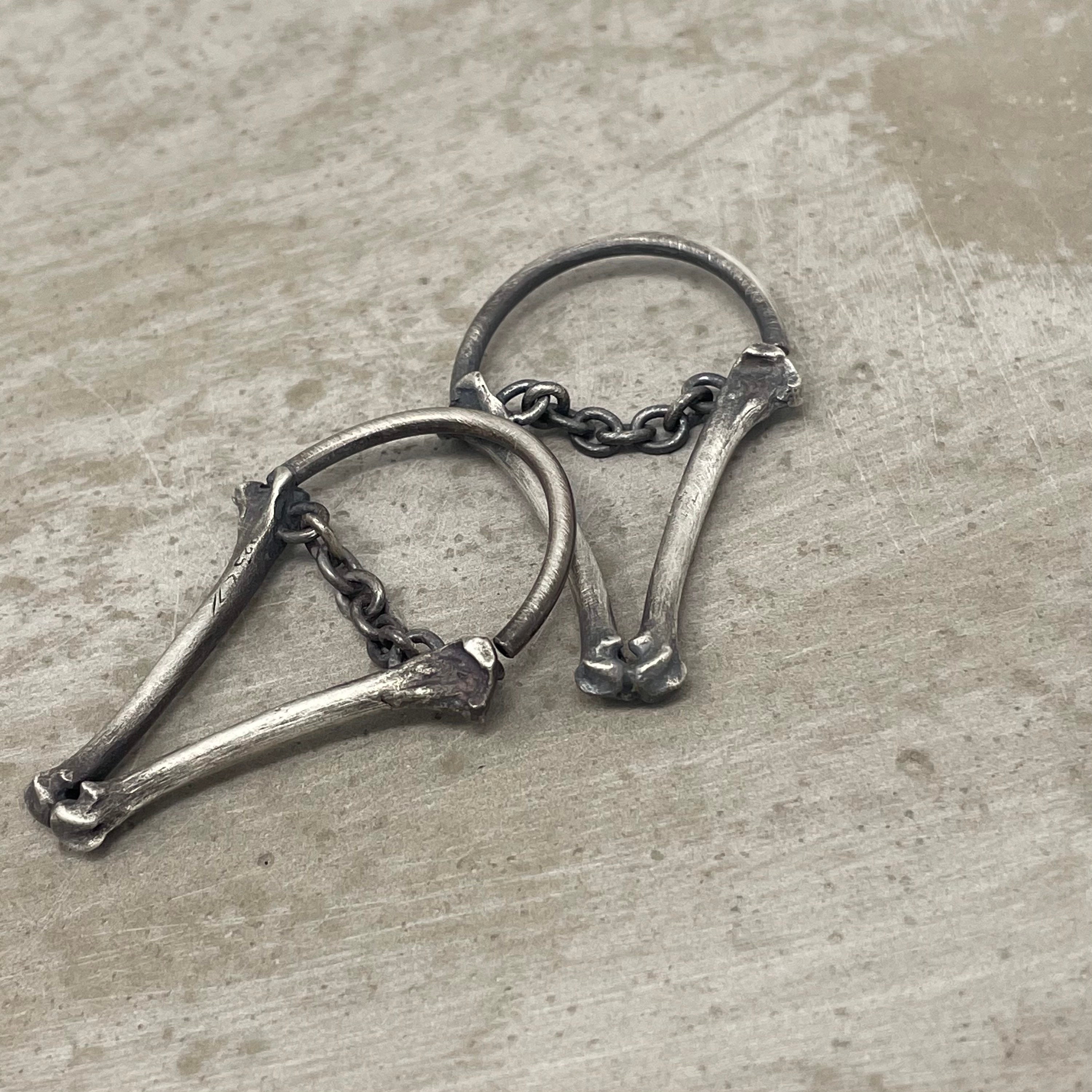 Silver Bone Earrings- Bones V Weights- Goth Ear Weights- Geometric Ear ...