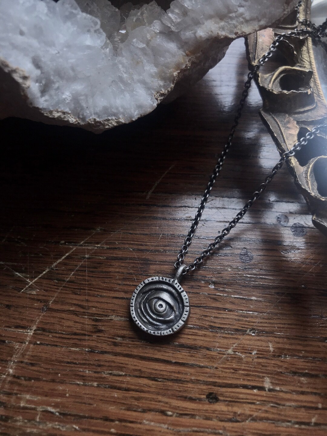 Eye Silver Pendant - Third Eye Charm - Silver Evil Eye - Goth Eye ...