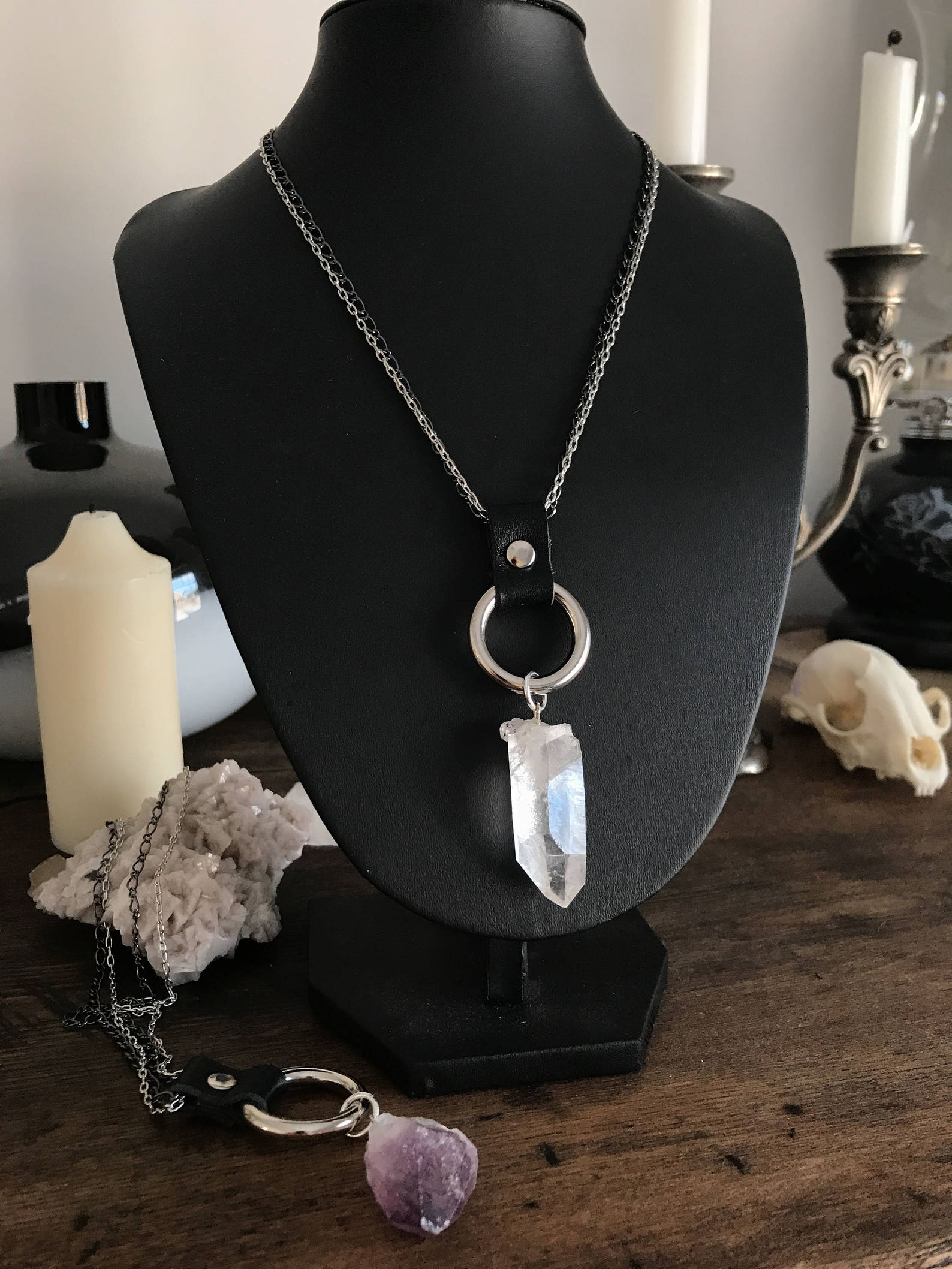 Chunky Crystal Pendant Witchy Crystal Necklace Goth - Etsy