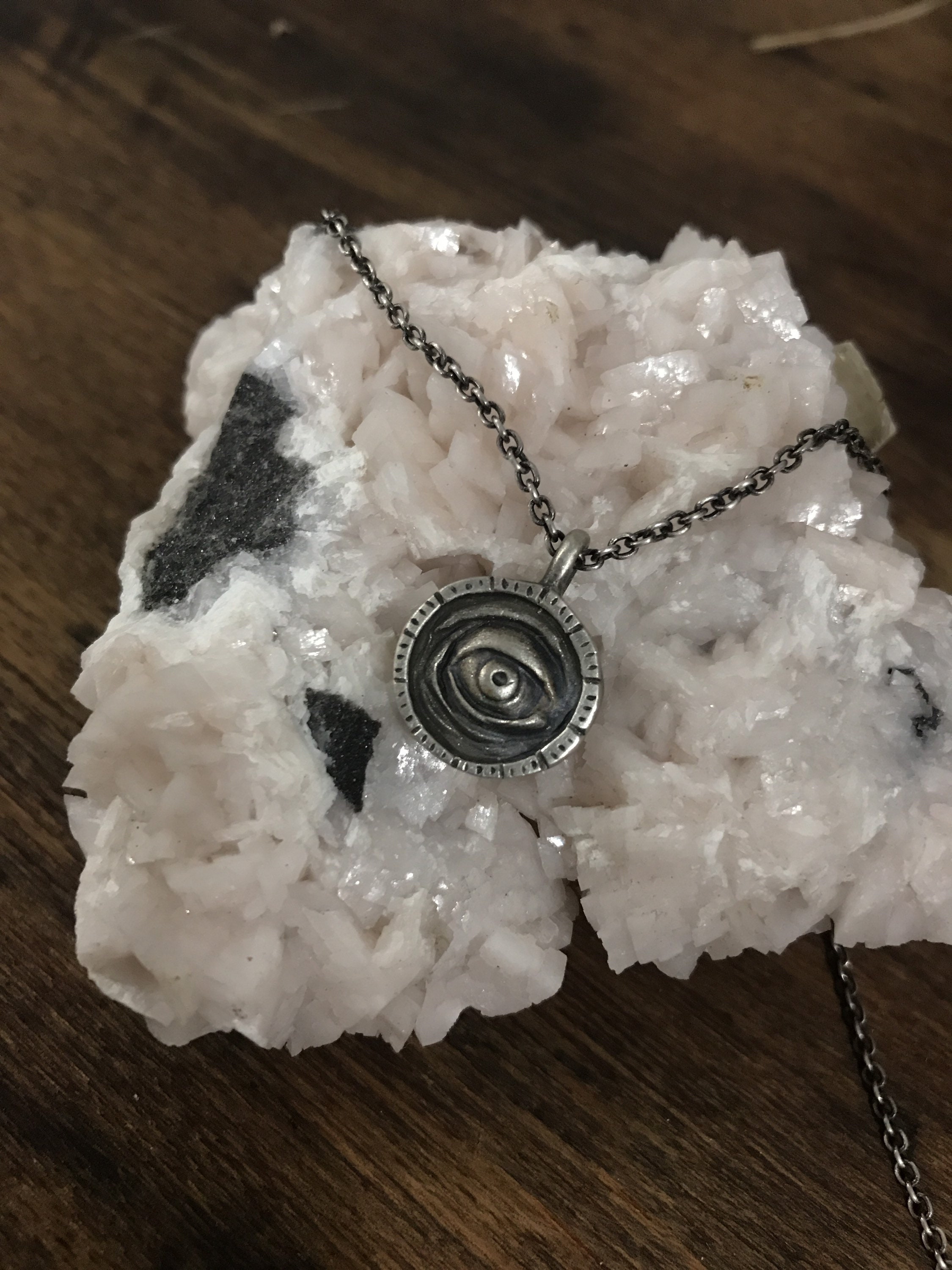 Eye Silver Pendant Third Eye Charm Silver Evil Eye Goth - Etsy