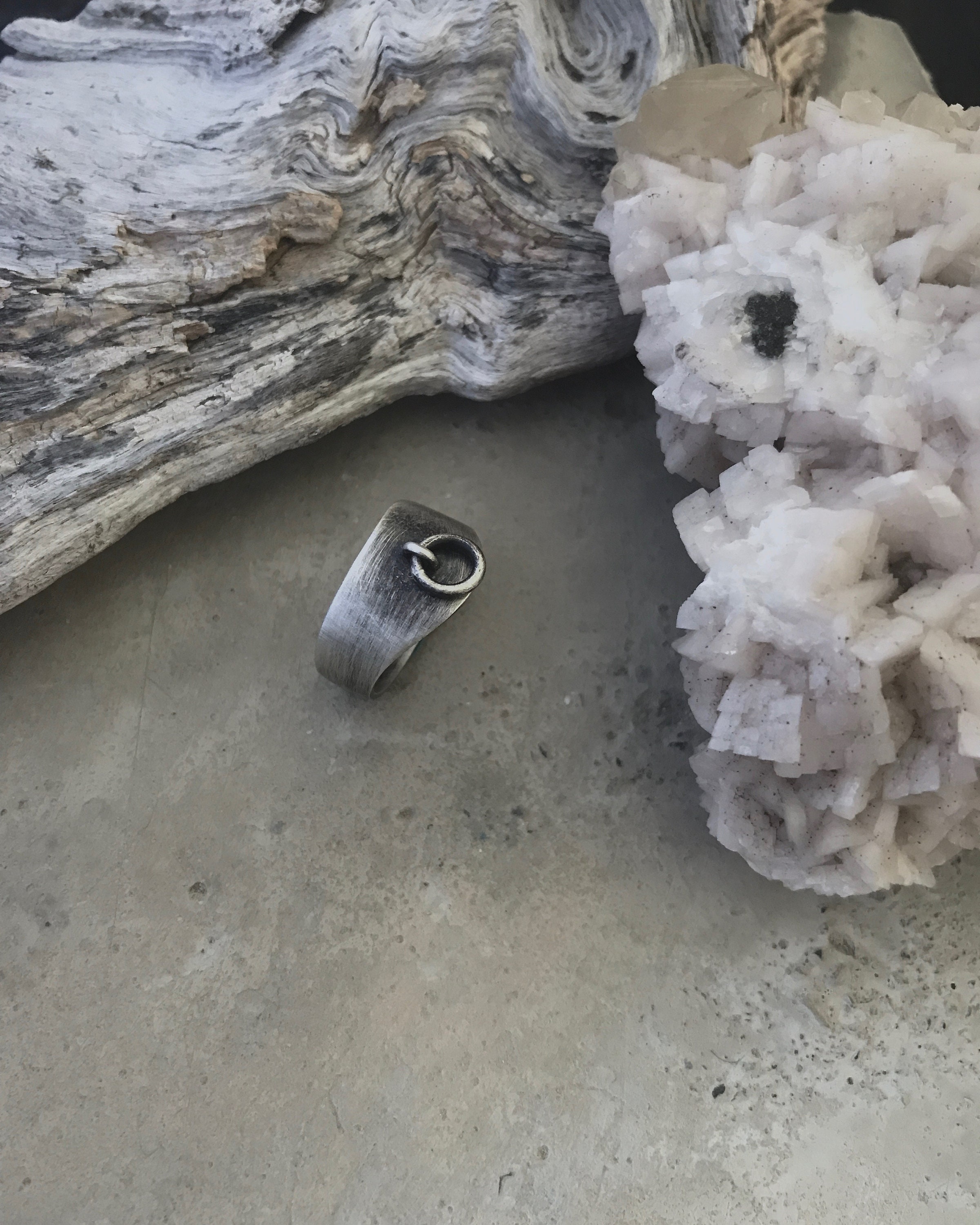 Goth Silver Ring Silver Collar Ring Goth Dangle O-ring | Etsy