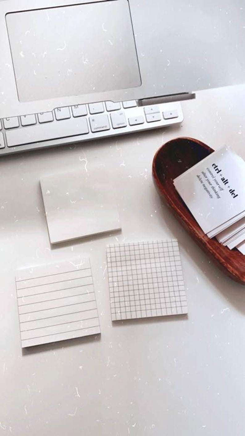 White Lined & Grid Sticky Notes - Etsy