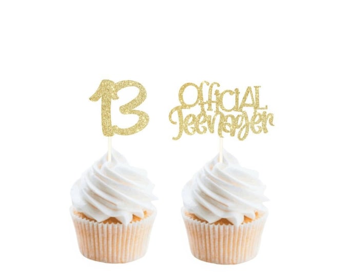 Official Teenager Cupcake Topper, 13 Birthday Cake, Official Teen ...
