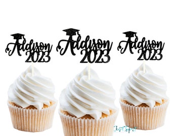 Girl Graduate Cupcake Toppers Class of 2023 Graduation - Etsy