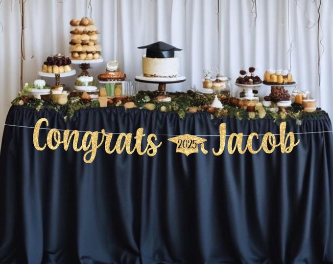 Custom Congrats Graduation Banner, Graduation Banner, Graduation ...