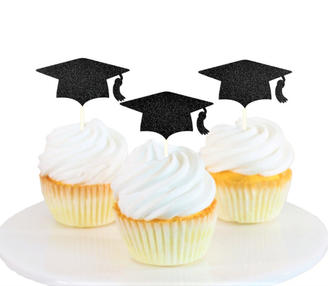 Graduation Cap Cupcake Toppers, 2024 Cupcake Topper, Congrats 2024 ...