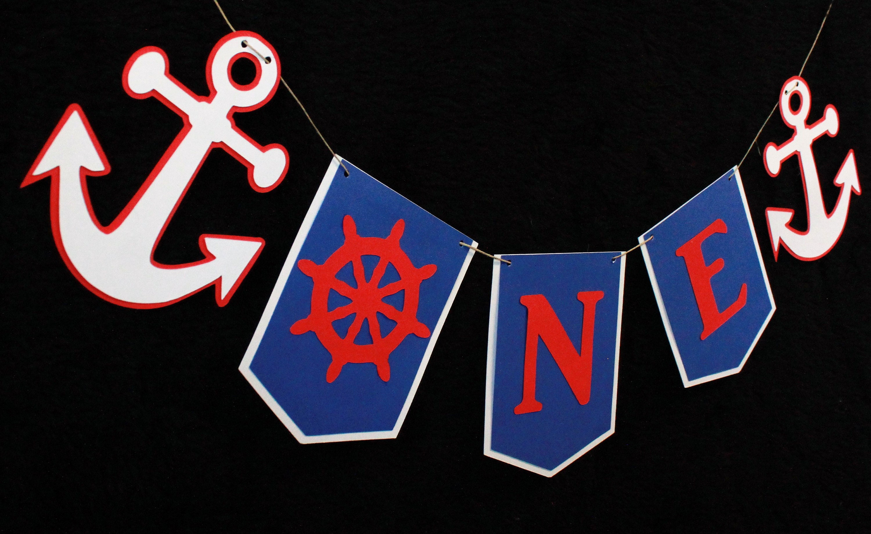 Nautical Banner Change ONE to a Name Ahoy Party Nautical | Etsy