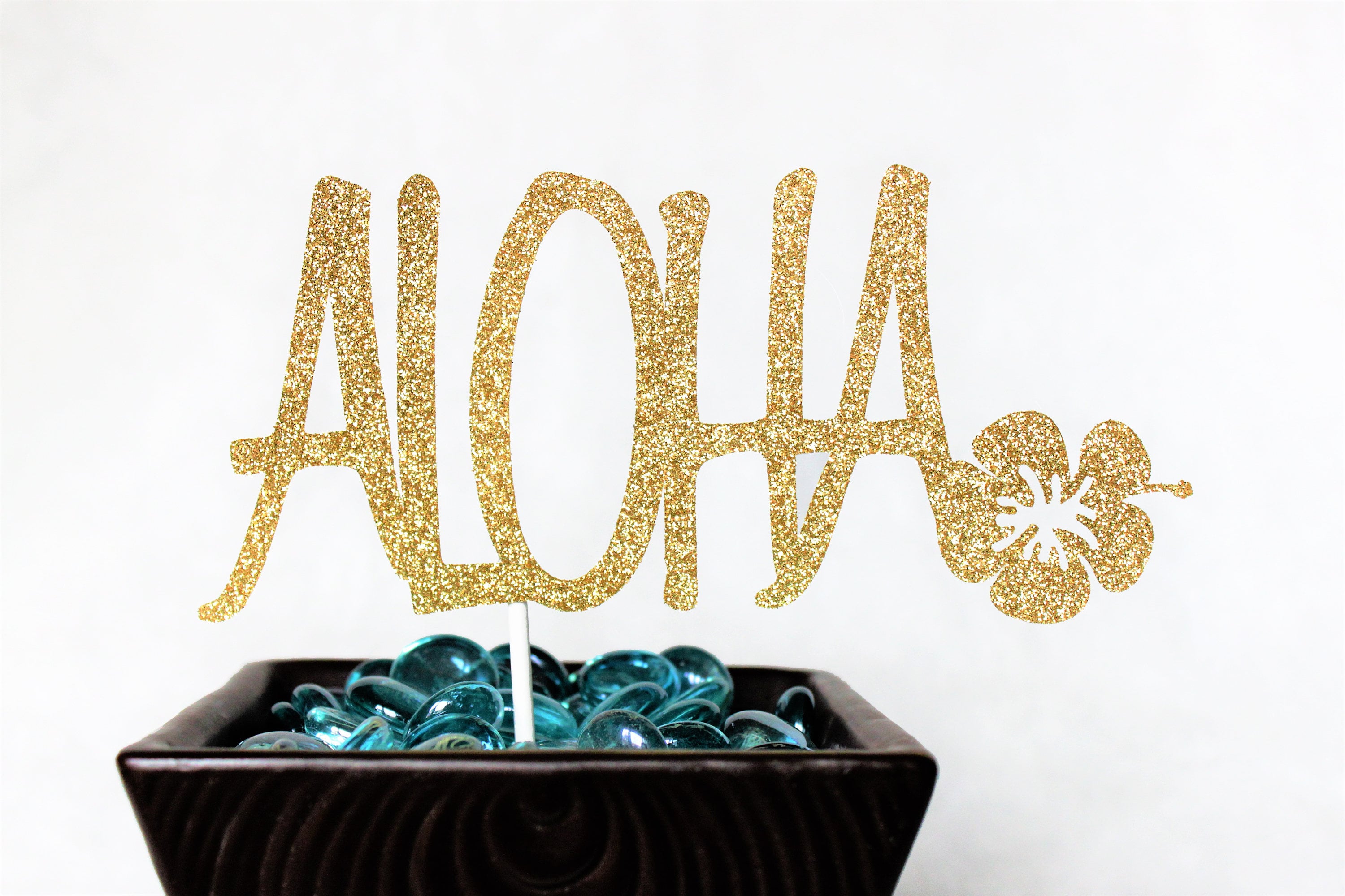 Aloha Cake Topper Tropical Birthday Bridal Shower Party Etsy