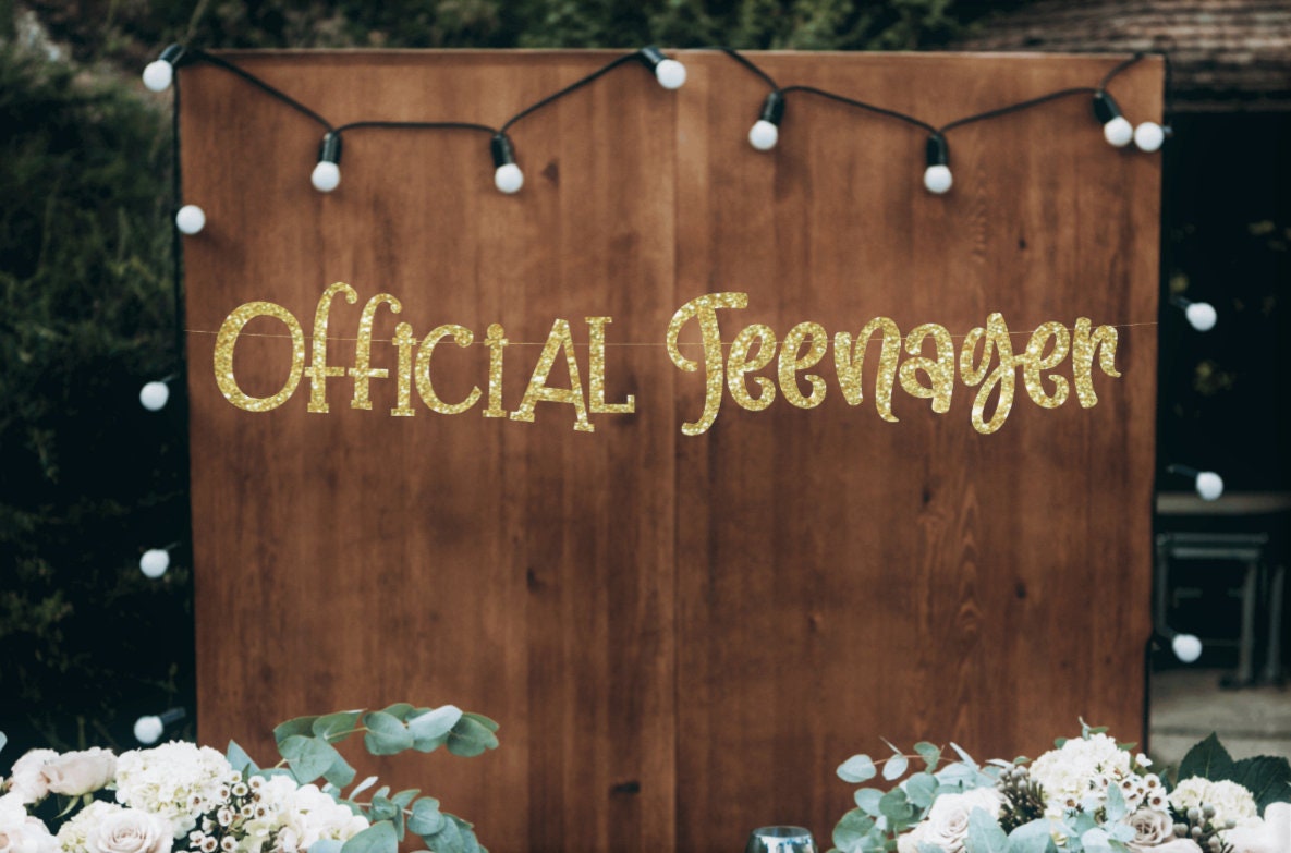 Official Teenager Banner, 13 Birthday, Official Teen, Finally Thirteen ...
