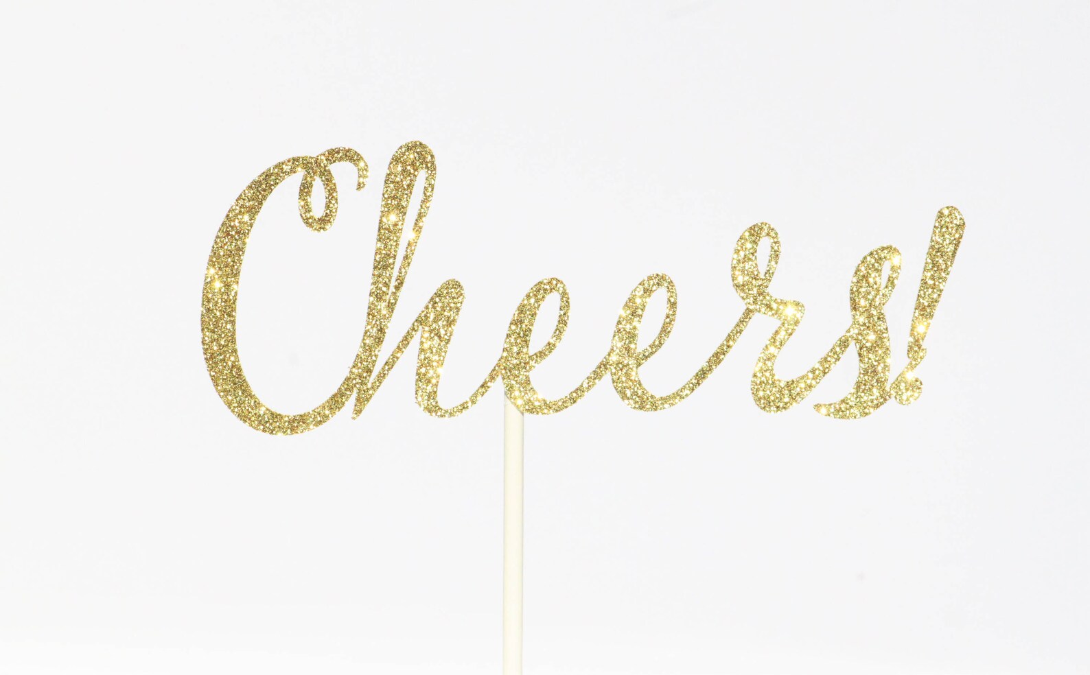 Cheers! Cake Topper!, Cheers, Glitter Cheers Cake Topper, Gold Cheers ...