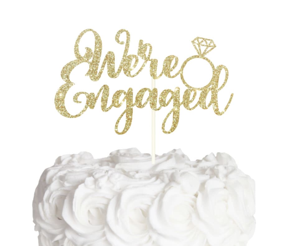 We're Engaged Cake Topper Just Engaged Cake Topper - Etsy Nederland