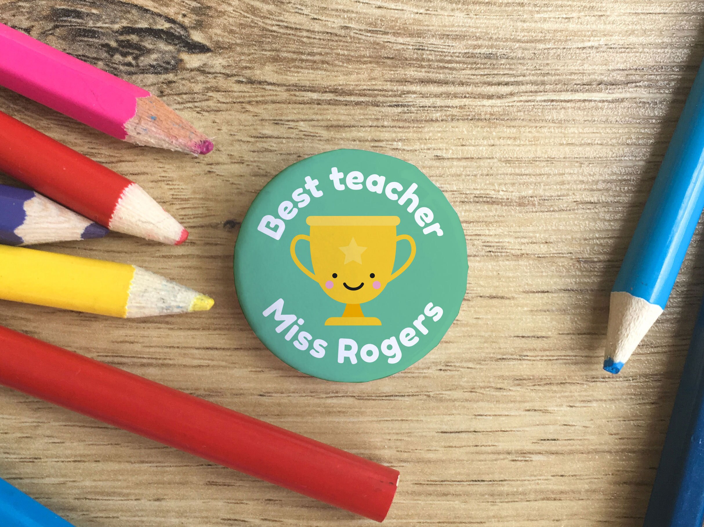 Best Teacher Badge, Personalised Teacher Gifts, Teacher Gifts Year End ...