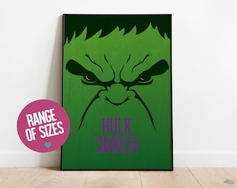 HULK | Minimalist Print | Portrait | Poster | Printable Wall Art ...
