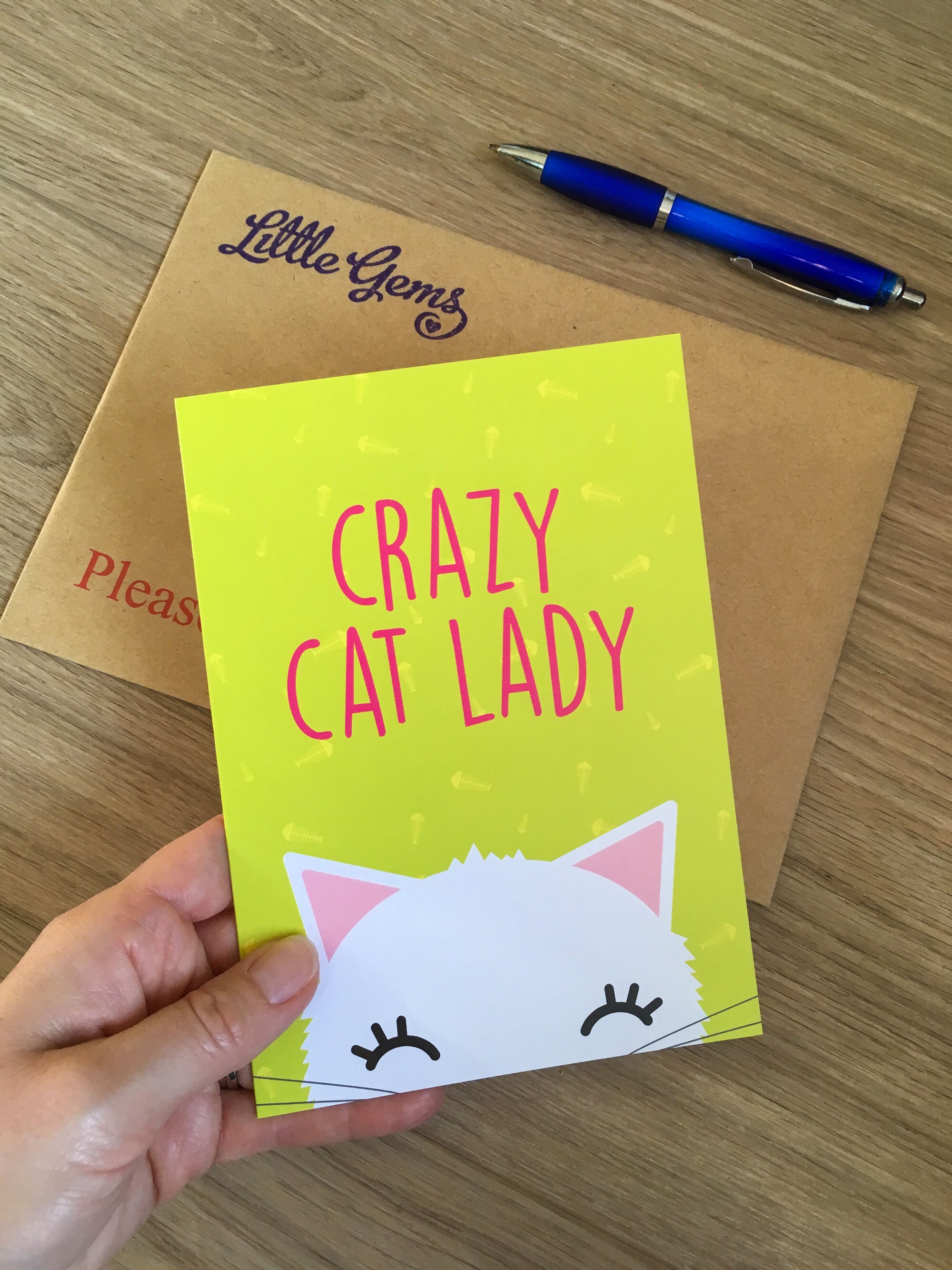 Crazy Cat Lady Card Cat Lover Birthday Card Cute Cat Card | Etsy