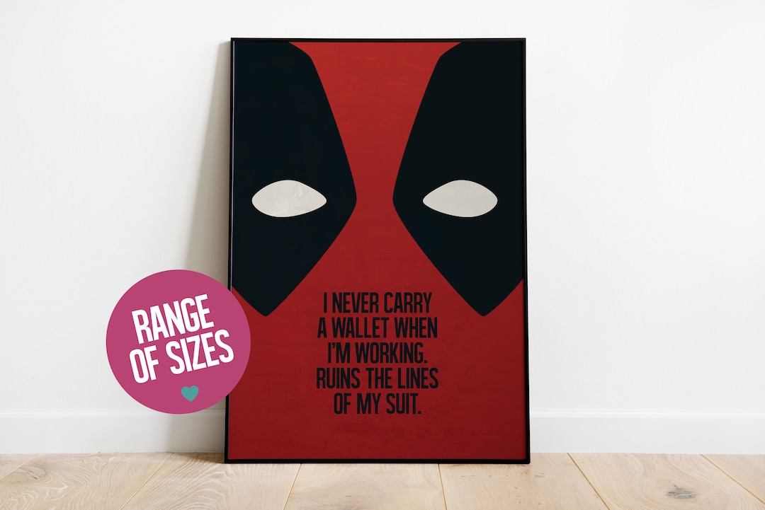 Deadpool Print, Deadpool Poster, Superhero Poster, Marvel Print ...