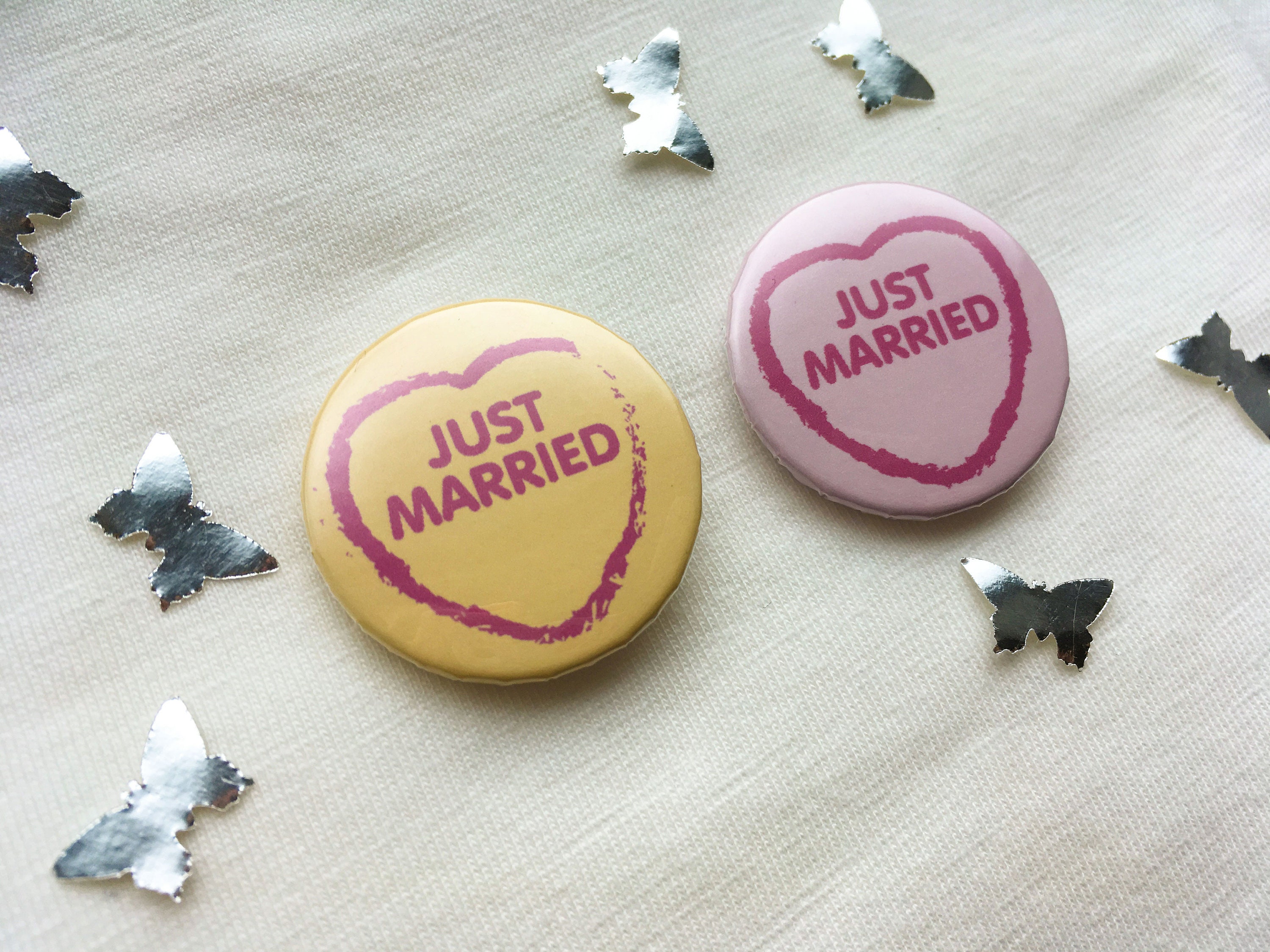 Just Married Badge Newlywed Pin Honeymoon Pin Wedding Pin | Etsy
