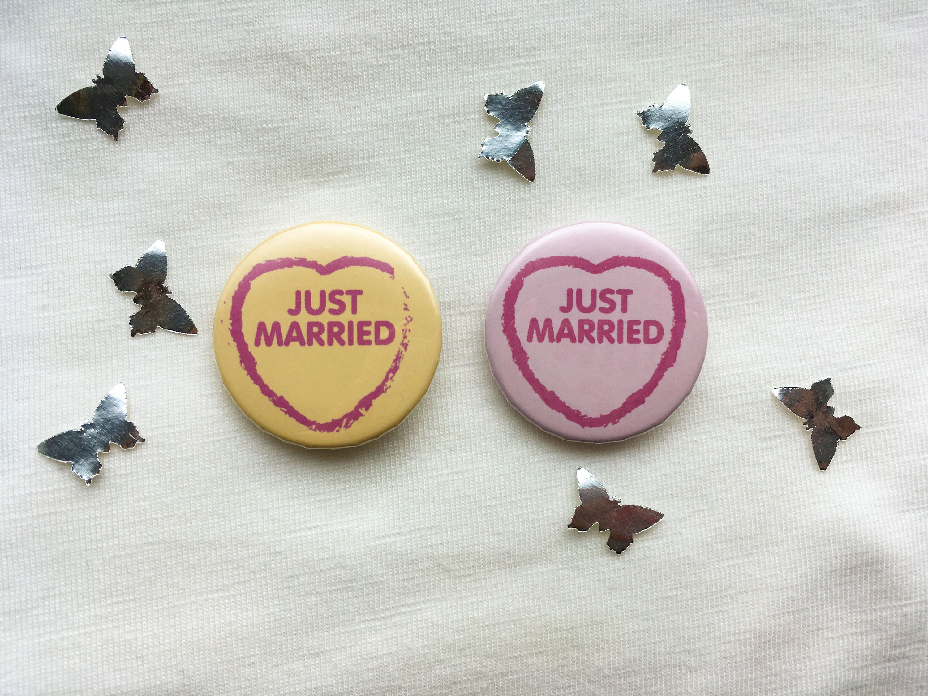 Just Married Badge Newlywed Pin Honeymoon Pin Wedding Pin - Etsy