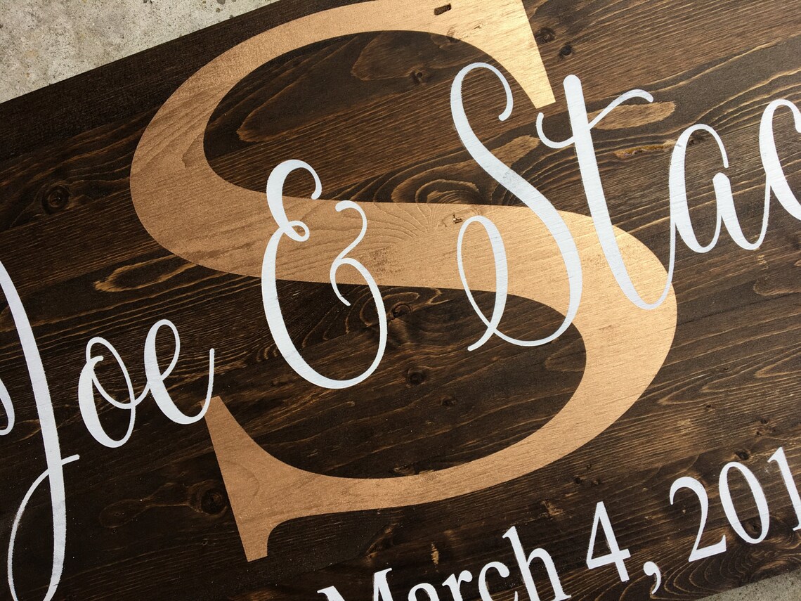 Wood Sign Name and Wedding Date Sign Custom Signs | Etsy