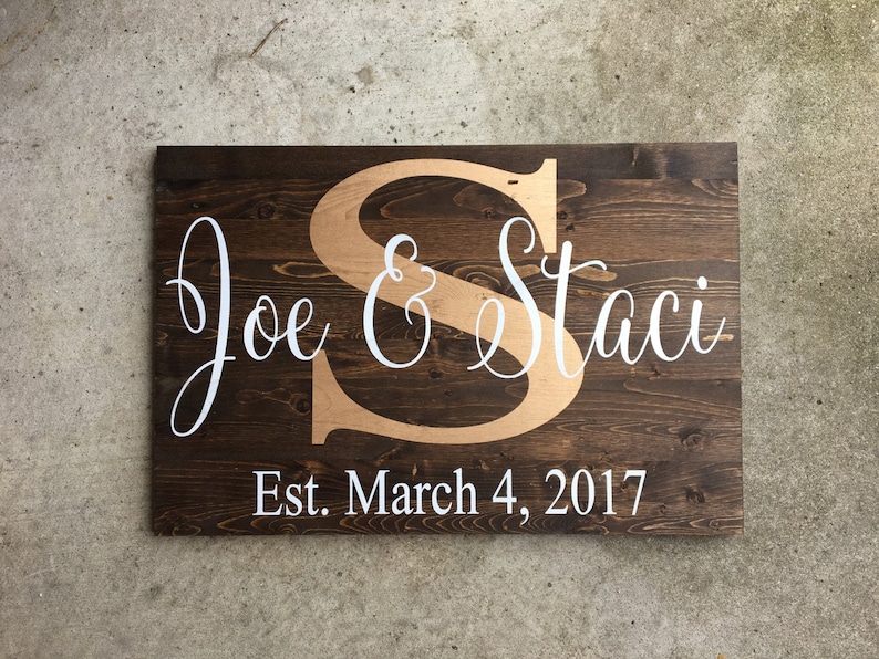 Wood Sign Name and Wedding Date Sign Custom Signs | Etsy