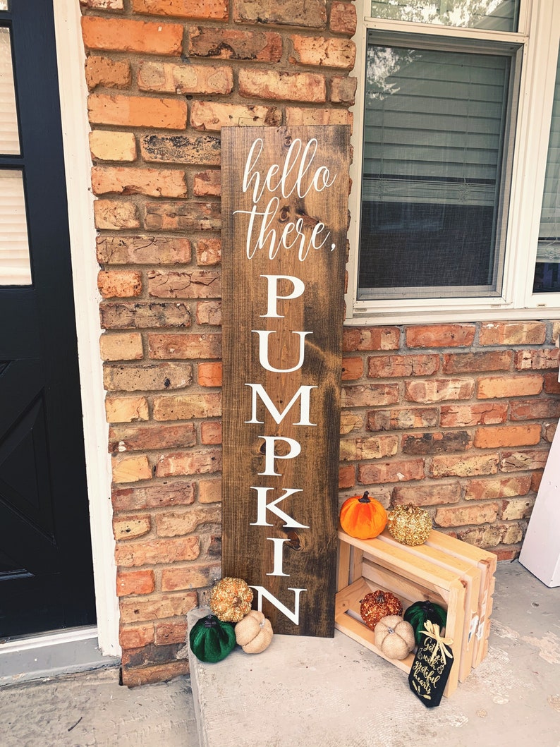 Hello There Pumpkin Fall Porch Fall Decor Welcome Sign - Etsy