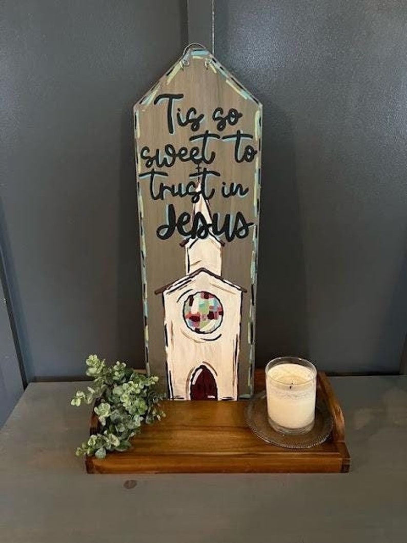 Tis so Sweet Jesus Front Door Sign, Hymn Art, Christian Door Hanger ...