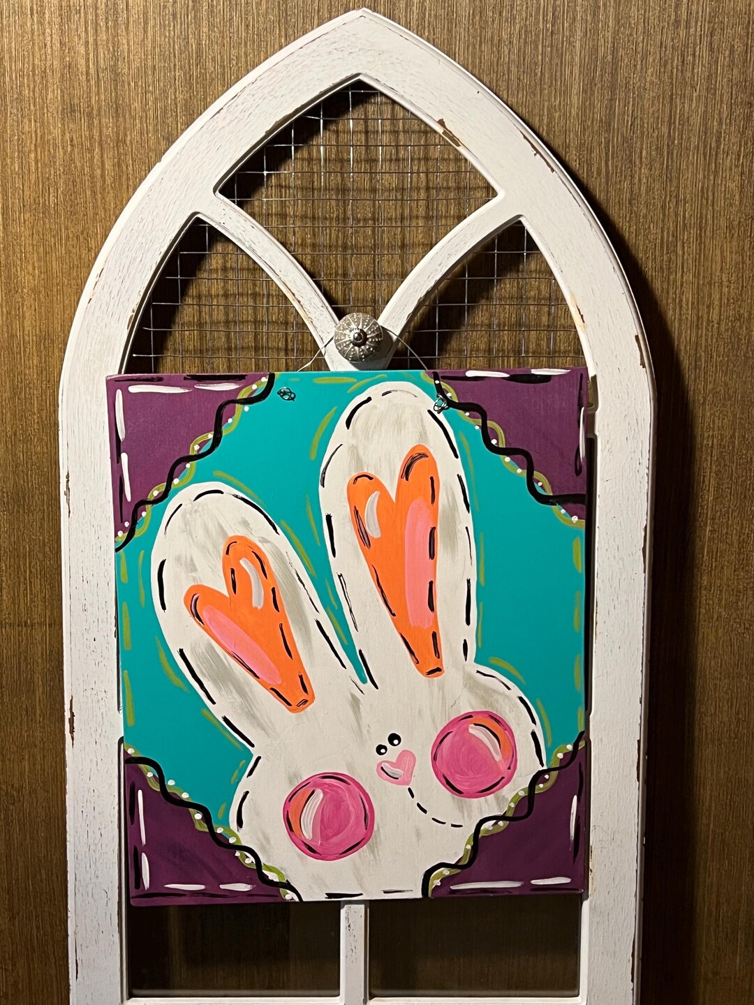 Handmade Easter Bunny Sign, Spring Door Hanger - Etsy