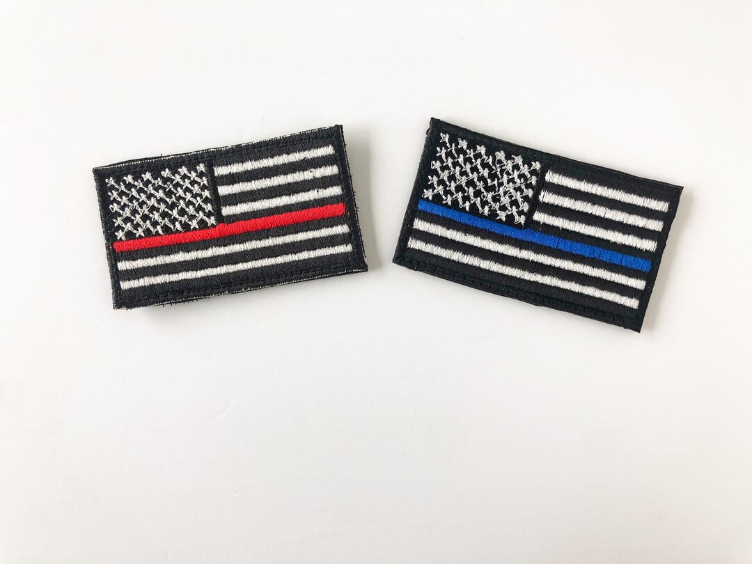 Red/blue Line Flag Patch - Etsy