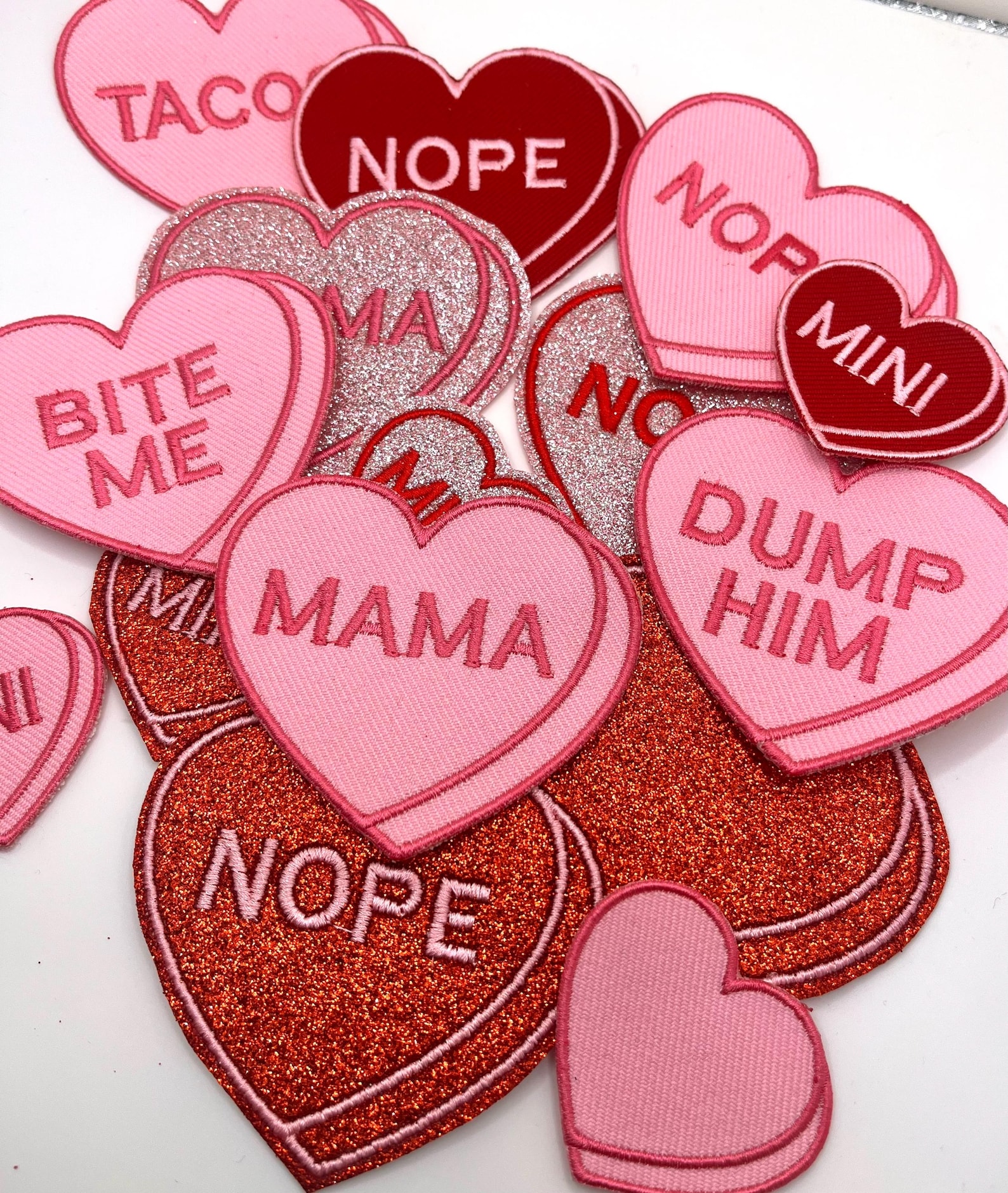 Valentine Heart Patches, Customizable - Etsy