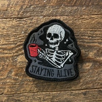 Spooky Skeleton Hand Bones Iron on Embroidery Patch Mtcoffinz - Etsy