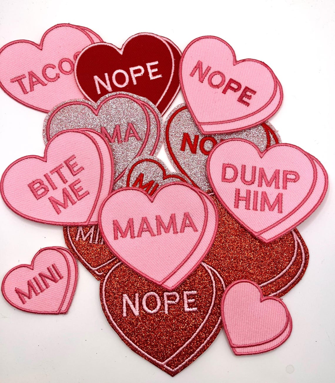 Valentine Heart Patches, Customizable - Etsy