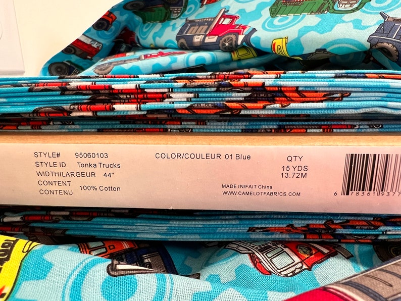 1 Yard tonka Trucks Camelot Fabrics, Inc. Fabric by the Yard, 100 Percent Cotton Sold by the ...