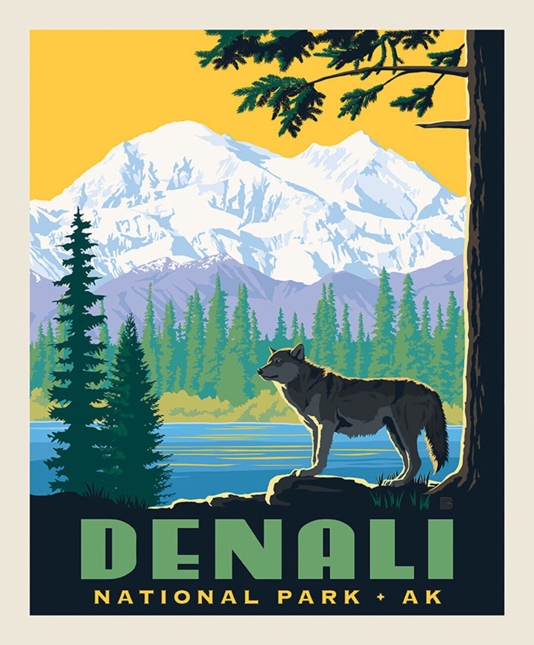 DENALI National Parks Poster Panel 36x43.5, Digitally Printed 100 ...