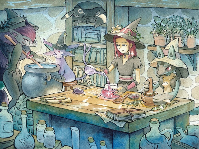 Magical Pokemon Witch Workshop - Etsy