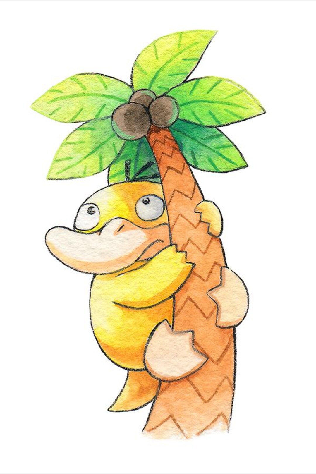 Palm Tree Psyduck - Etsy
