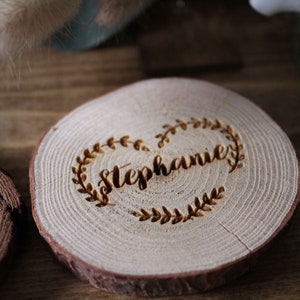 10 X Rustic Log Slice Place Names Personalised Engraved Burned | Etsy UK