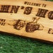 Personalised Wooden Bar Sign Pyrography Wood Burning Add Name Interior ...