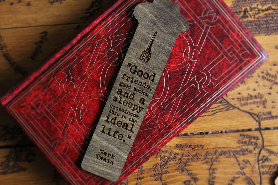 Mark Twain Bookmark Wooden Rustic Handmade Wood Burning Book Lover ...