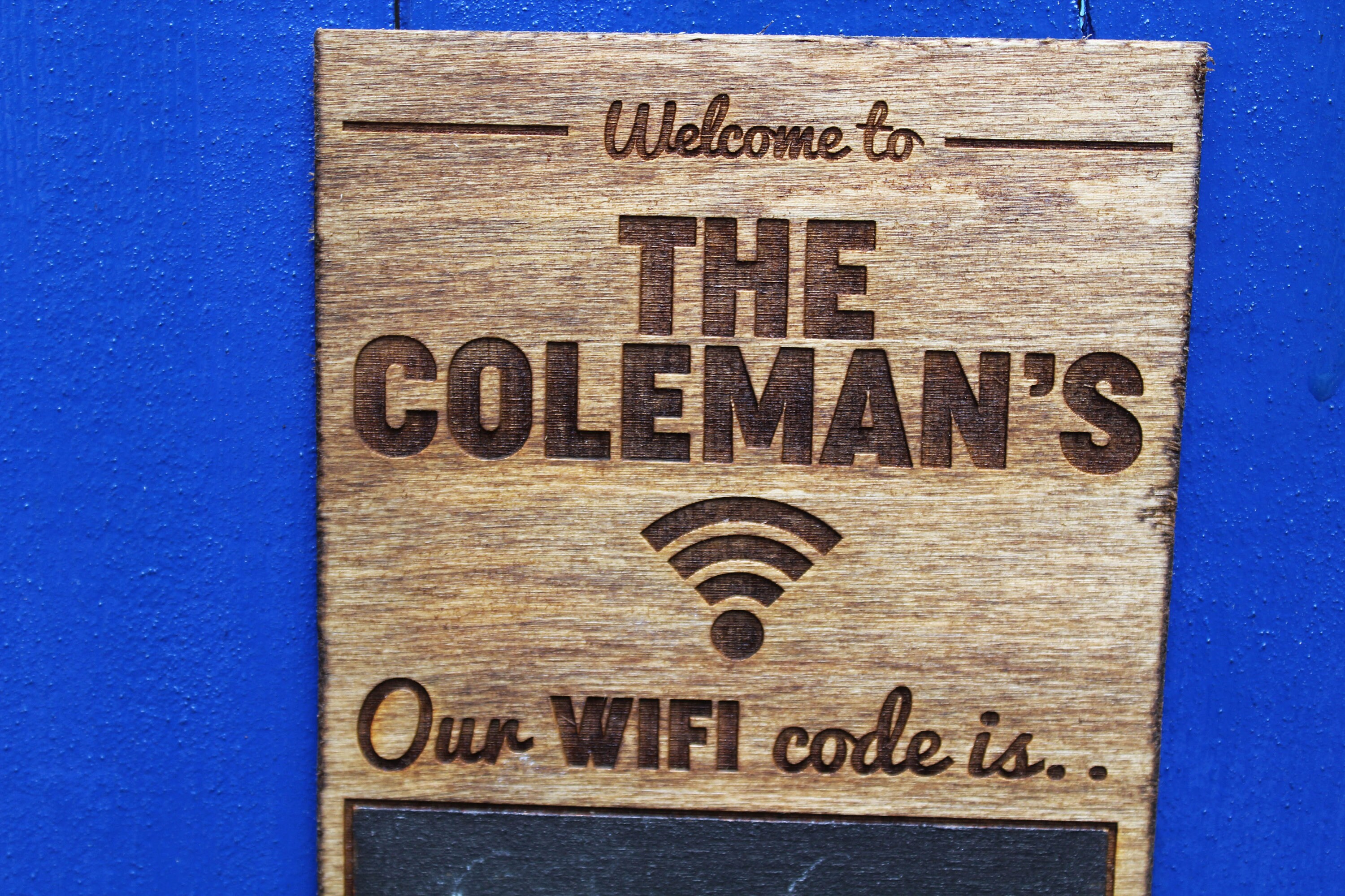 Personalised Wifi Home Sign Custom Chalkboard Wood Burned - Etsy