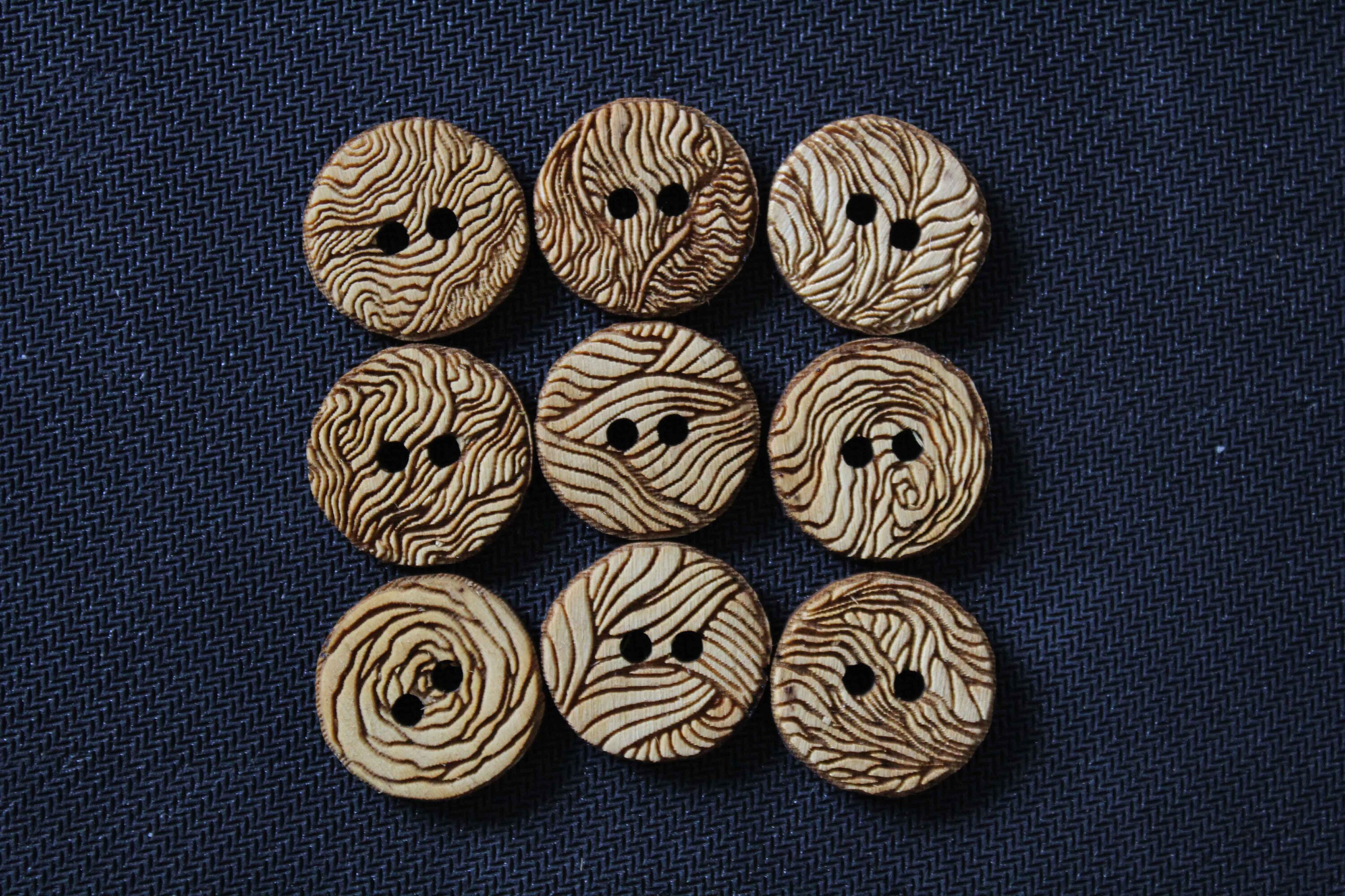 Wooden Buttons Wood Are Bark Crafts Boho Fun Button Flair Handmade Wood ...
