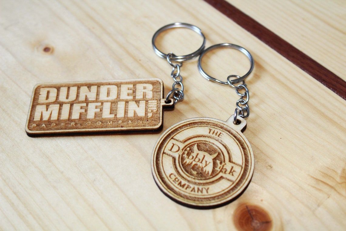 Your Logo on Keyring Custom Keychain Personalised Business Wood Laser ...