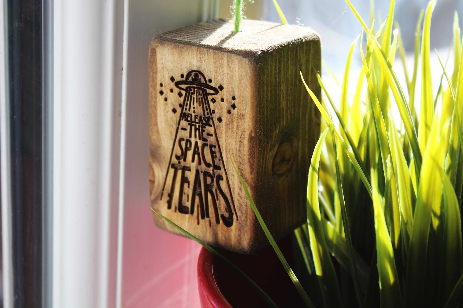 Funny Light Pull Wooden Rustic Spaceship Door Laugh Pyrography - Etsy UK