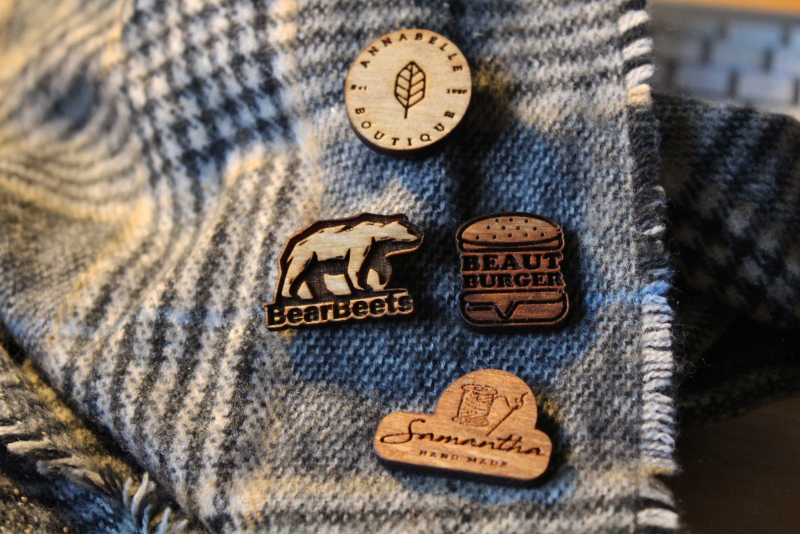 Your Logo as a Pin Small Businesses Wooden Pins Cool Ideas Handmade ...