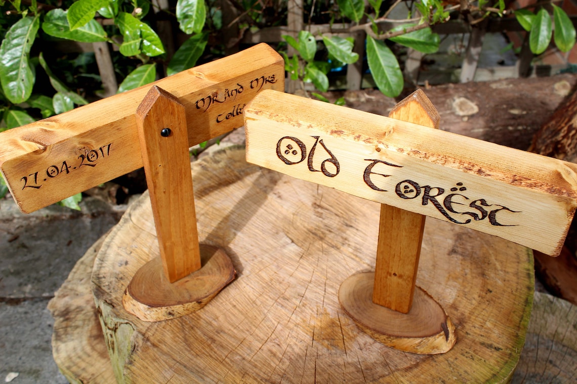 Personalised Rustic Wood Table Signs Wedding Decor Package | Etsy UK