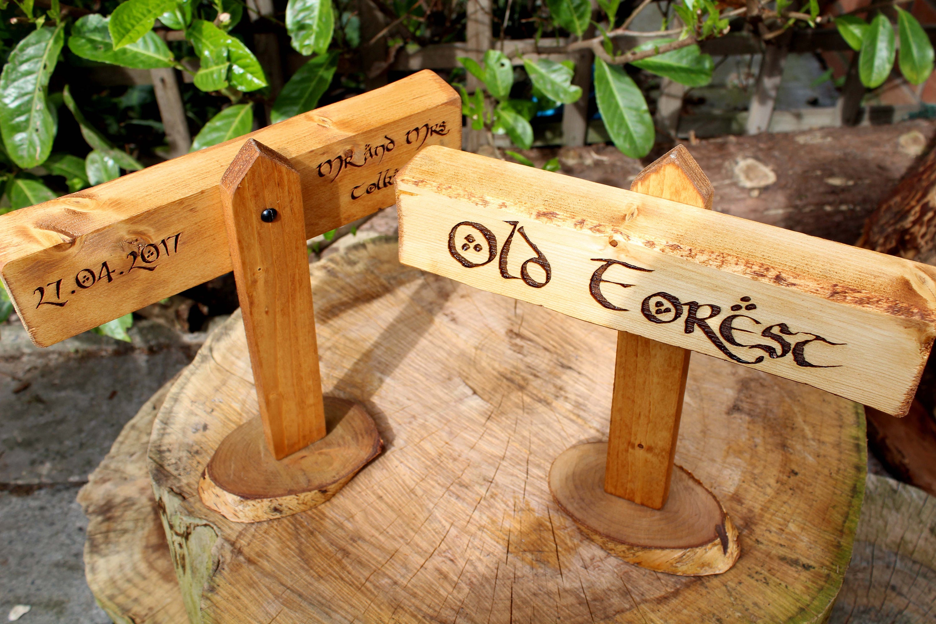 Personalised Rustic Wood Table Signs Wedding Decor Package | Etsy