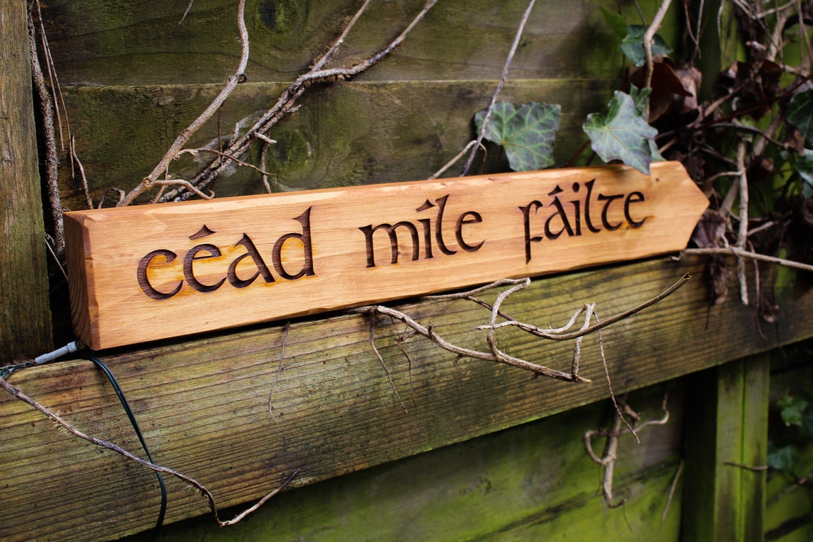 Cead Mile Failte A Thousand Welcomes Irish Welcome Sign Rustic - Etsy UK